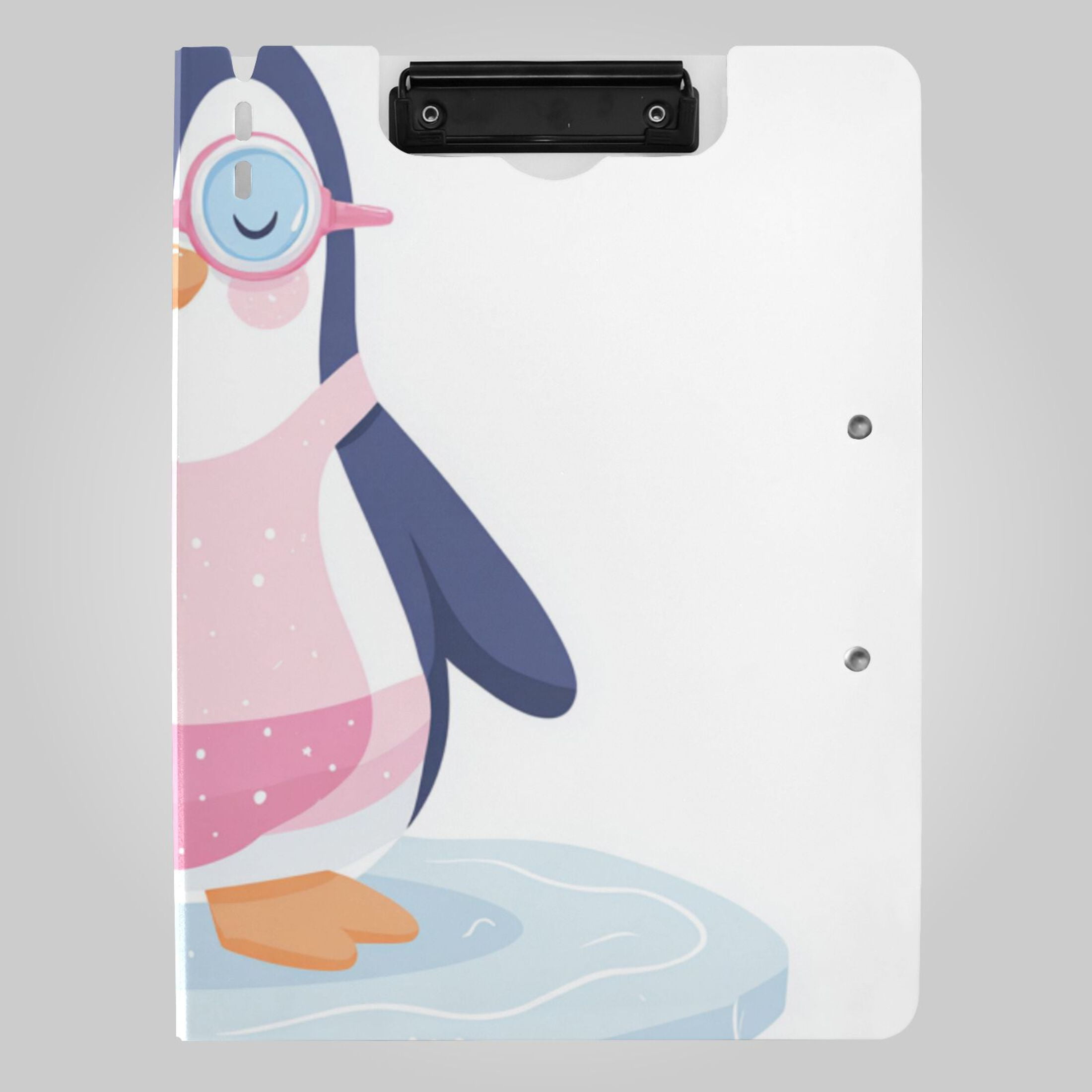Cartoon Penguins in Swimwear Foldable Binder Folder Clipboard with Pen ...