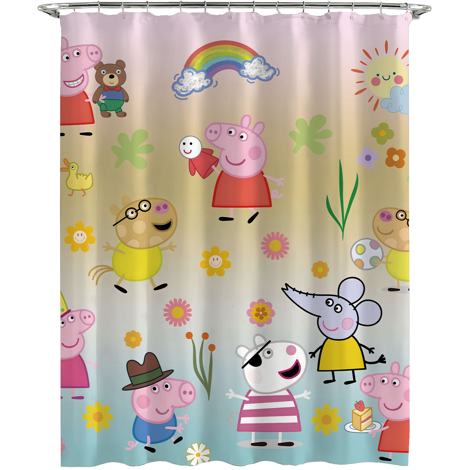 Cartoon For Peppa Themed For Pig Shower Curtain for Bathroom Decor ...