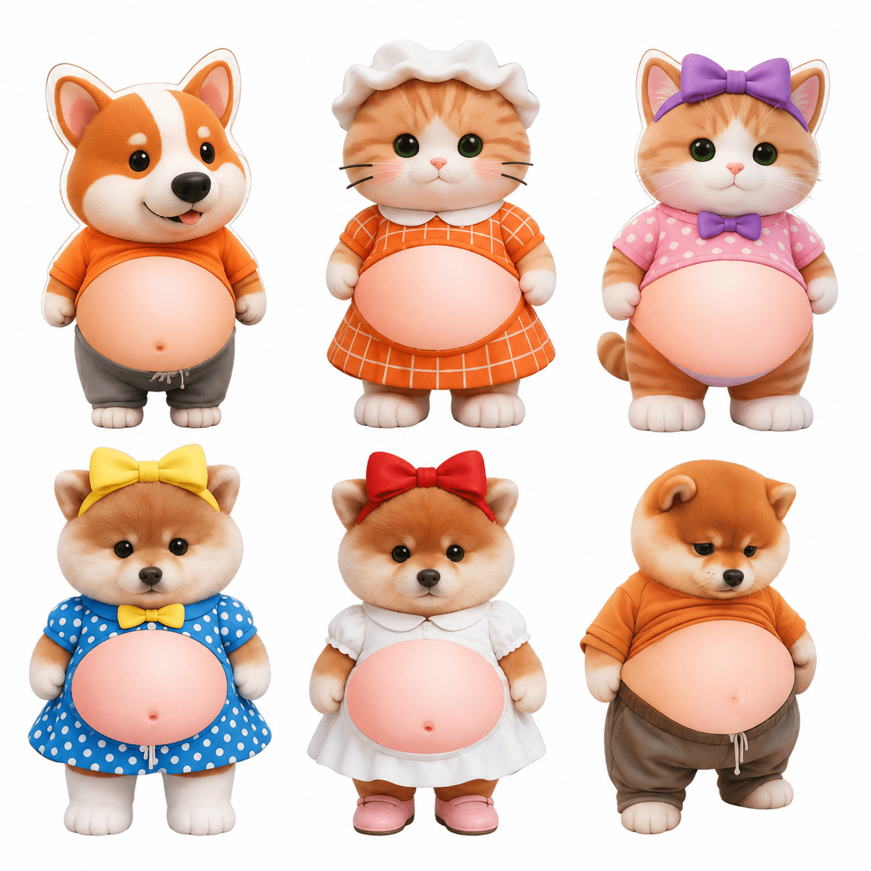 Cartoon Pet Door Bumper Stickers, Big Belly Squishy Wall Protector Pads ...