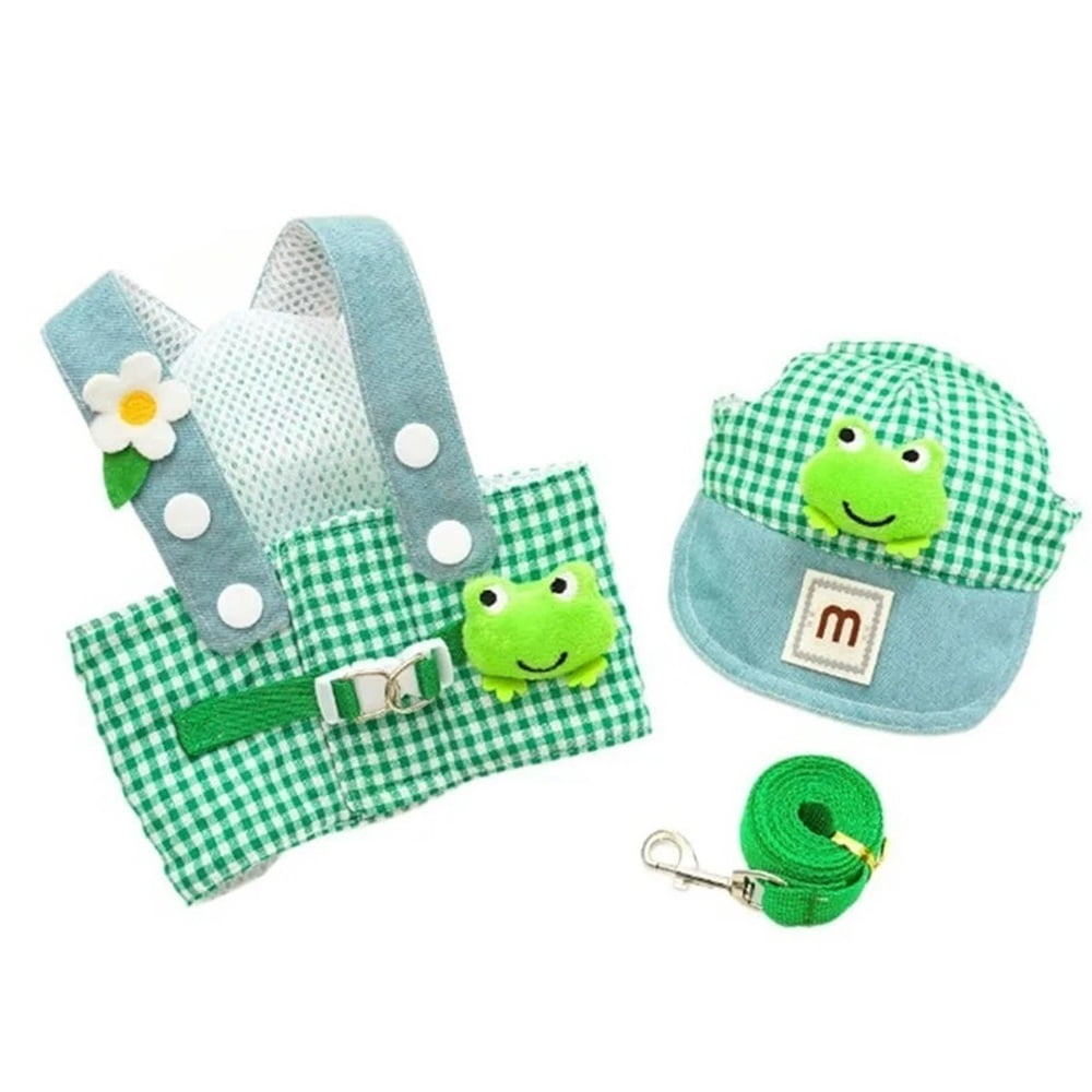 Cartoon Pet Harness Leash Sun Hat Set Cute Kitten Puppy Costume Cat ...