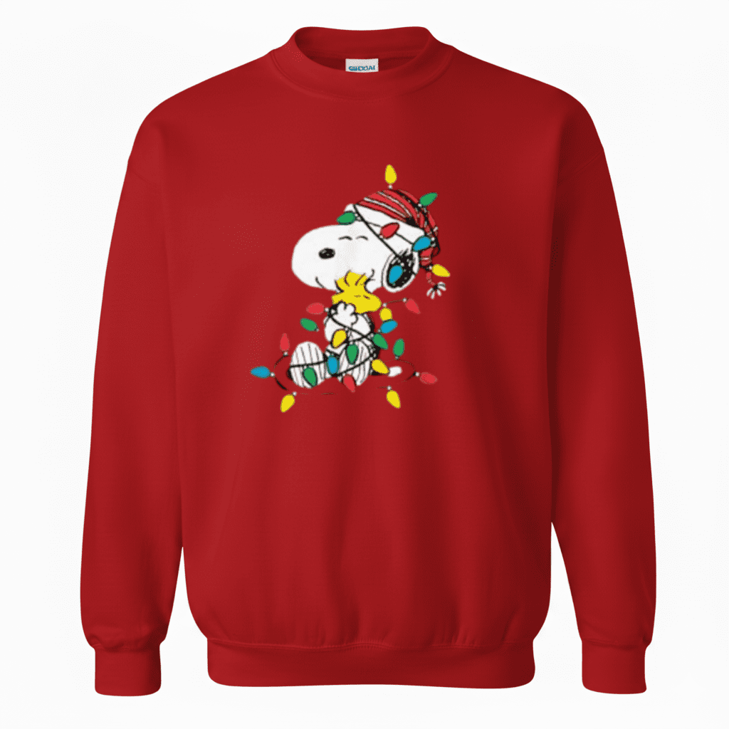 Cartoon Pets Holiday Lights Winter Festive Cheer Celebration Sweatshirt ...