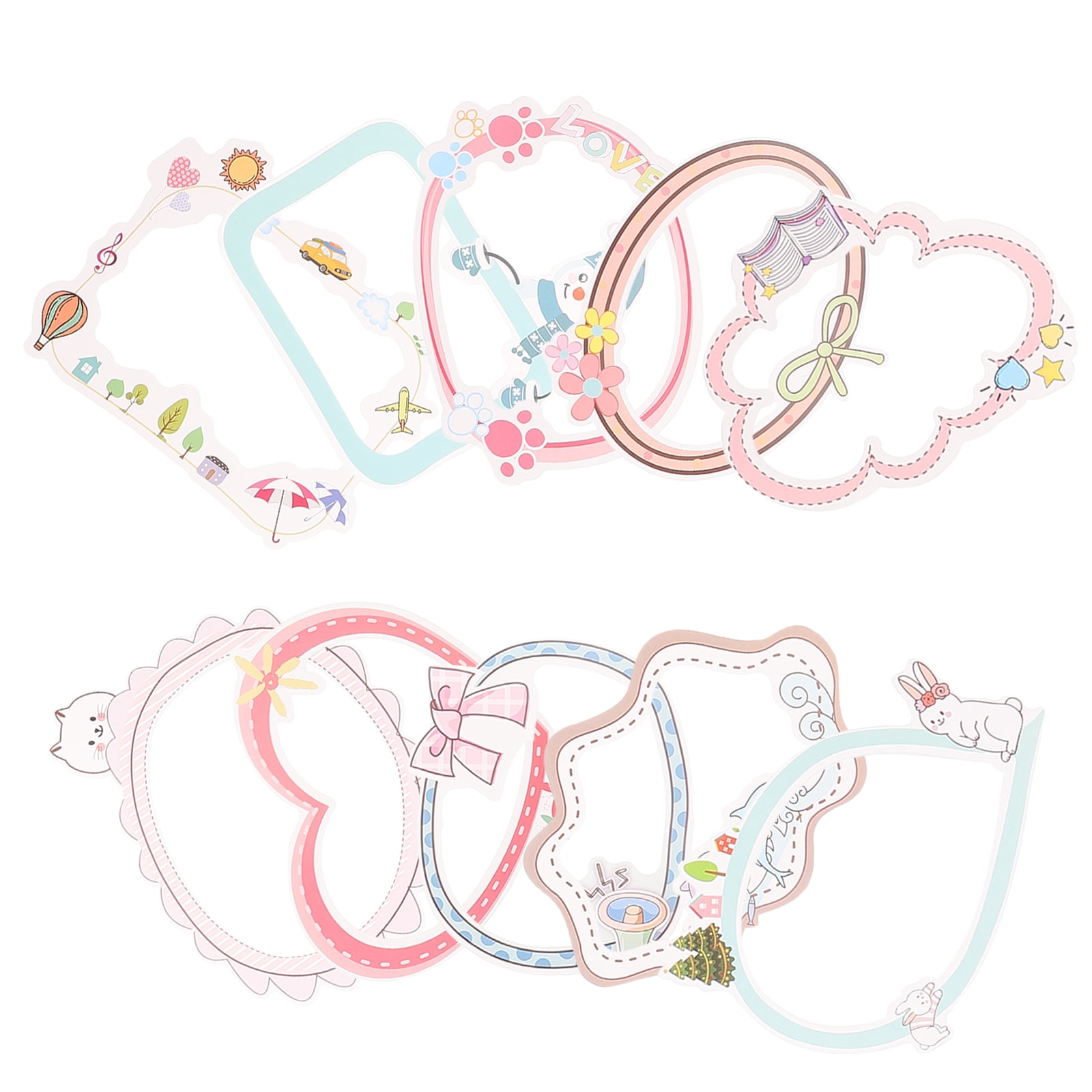 Cartoon Photo Frame Stickers 10 Pcs DIY Decorative Decals Album Gift ...