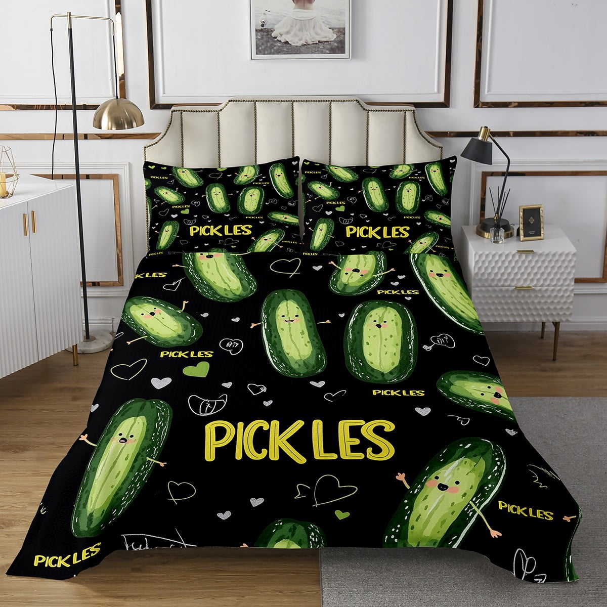 Cartoon Pickled Cucumber Bedspread Set Pickled Vegetables Coverlet Set ...