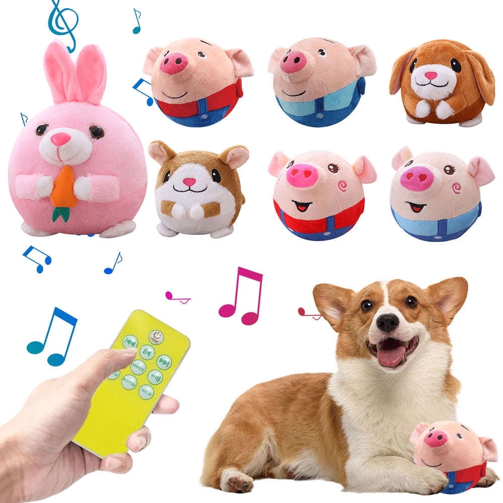 Cartoon Pig Active Moving Pet Plush Toy Washable Interactive Dog Toys ...