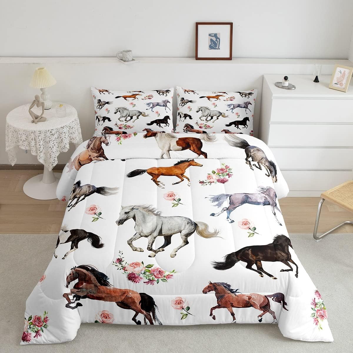 Cartoon Pig Comforter Set Twin Size,Sunflower Bedding Set 2pcs for Kids ...