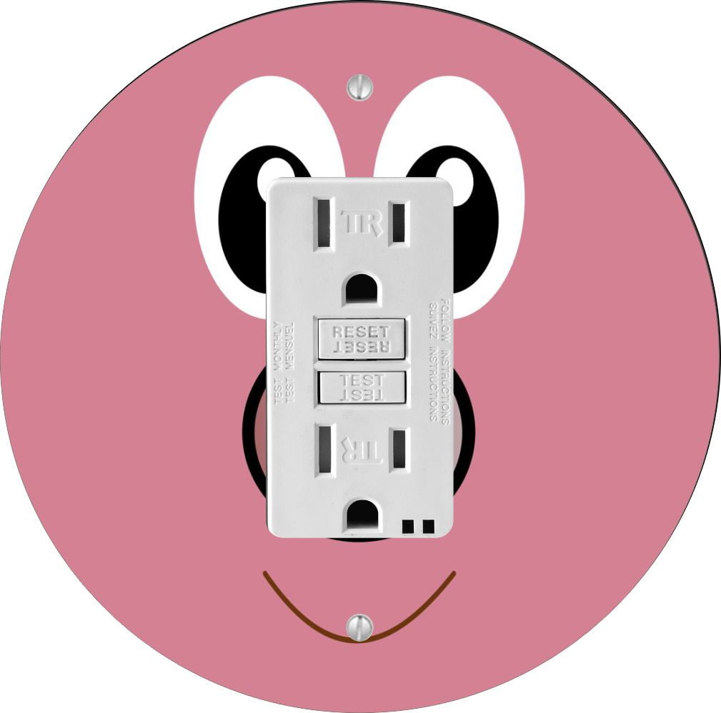 Cartoon Pig Face Design - Round Light Switch Plate Cover - GFI ...