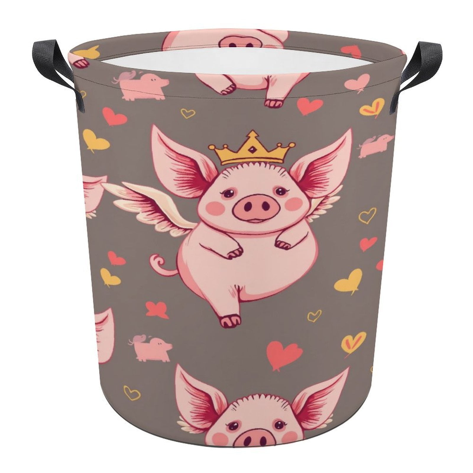 Cartoon Pig Folding Laundry Basket Storage Bin Large Hamper Collapsible ...