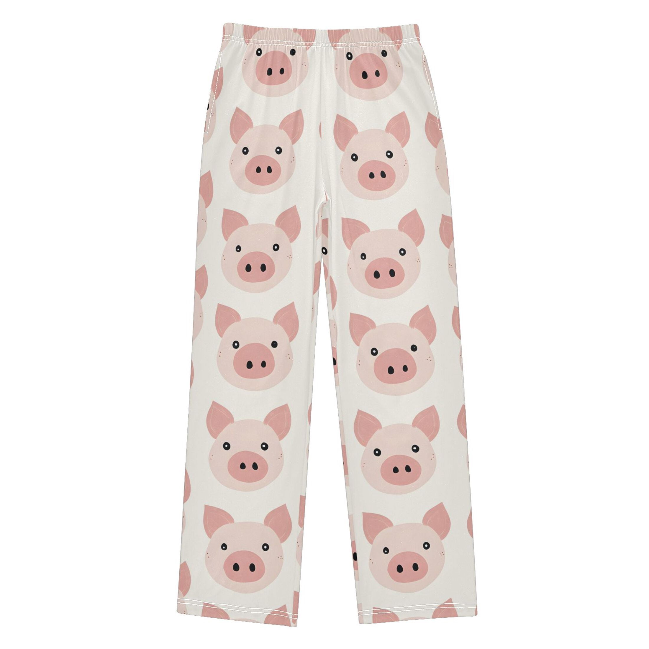Cartoon Pig Pattern Pajama Pants Soft Lightweight Lounge Pants Bottoms ...