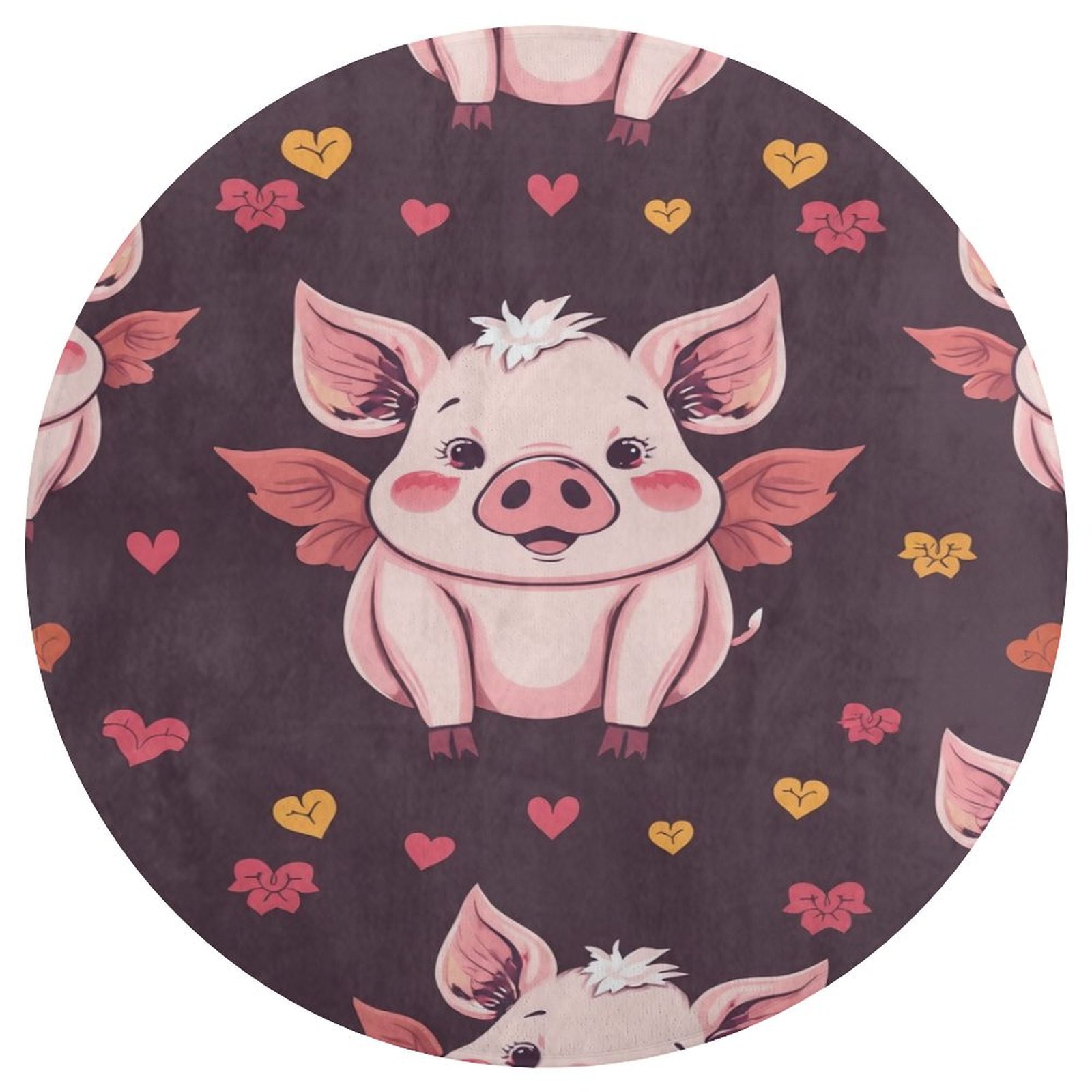 Cartoon Pig Round Carpet Living Room Carpet Modern And Stylish Living ...