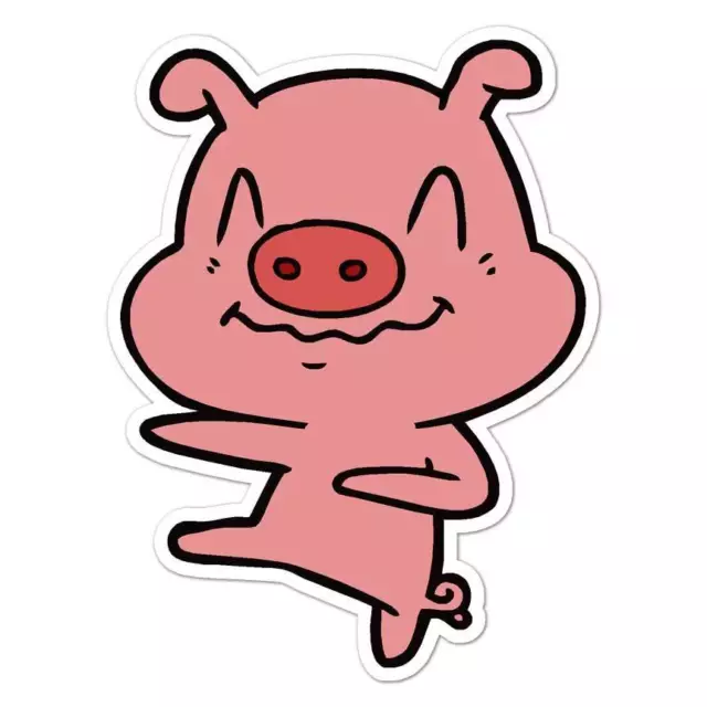 Cartoon Pig Sticker Indoor Outdoor Phone Decal Water Bottle Stickers ...