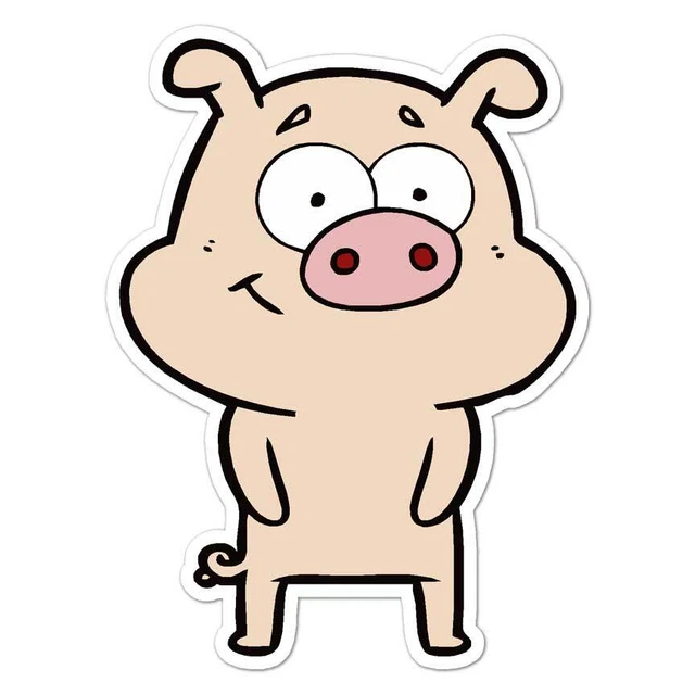 Cartoon Pig Sticker Indoor Outdoor Phone Decal Water Bottle Stickers ...
