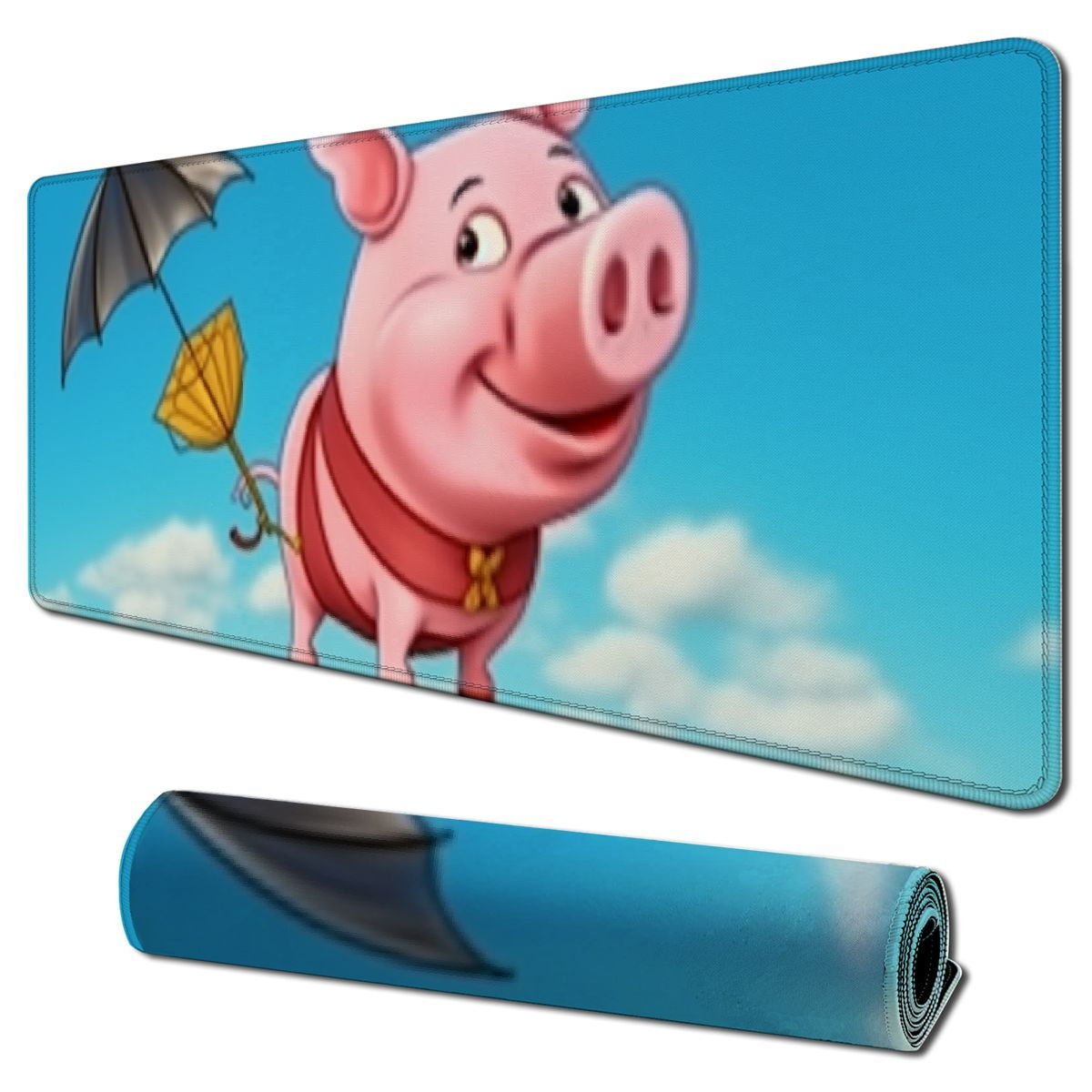 Cartoon Piggy Large Office Gaming Mouse pad Strong Adhesion and ...