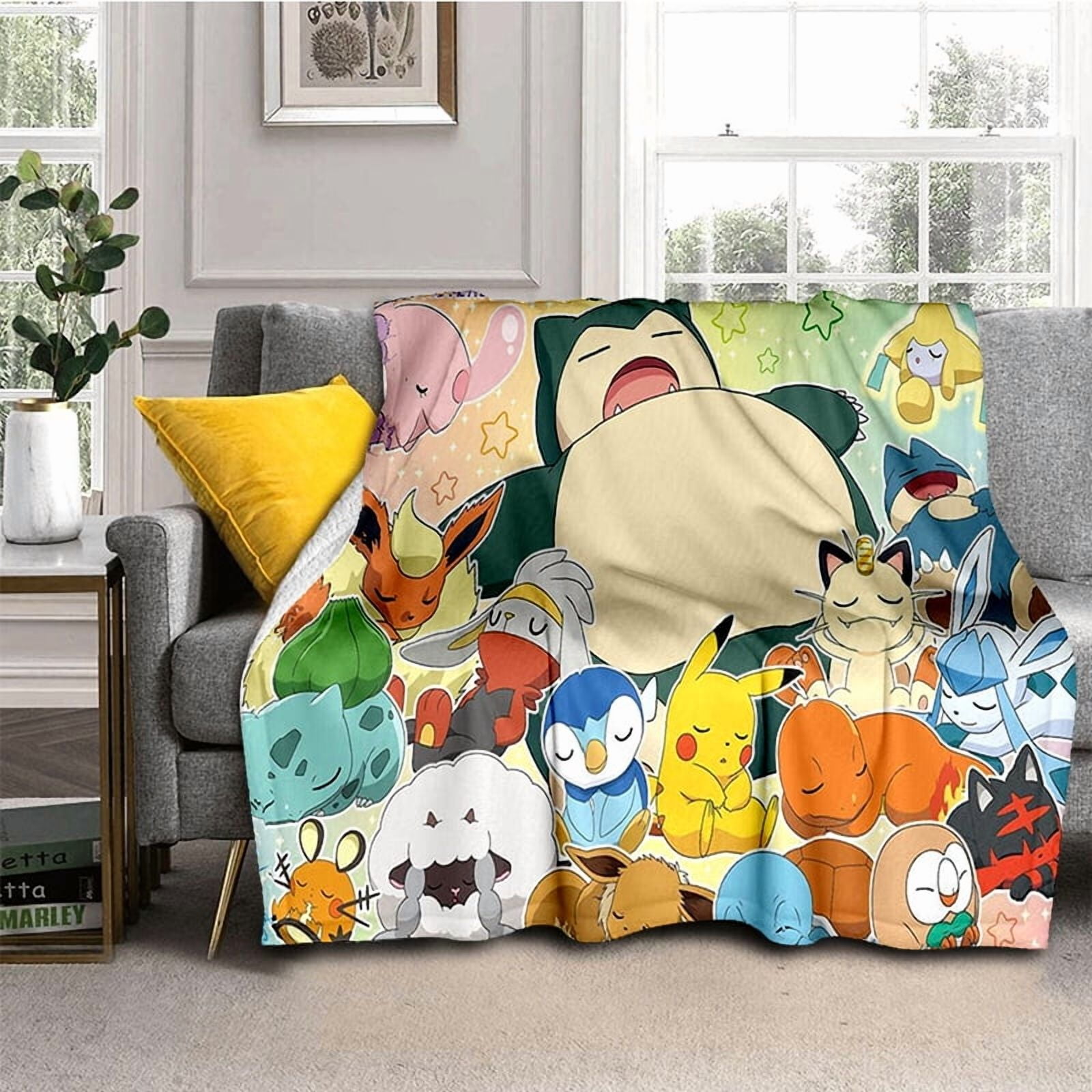 Cartoon Pikachu Pokemon Monster HD Soft Plush Blanket,Flannel Blanket ...