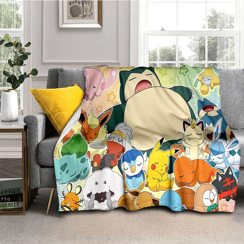 Cartoon Pikachu Pokemon Monster HD Soft Plush Blanket,Flannel Blanket ...