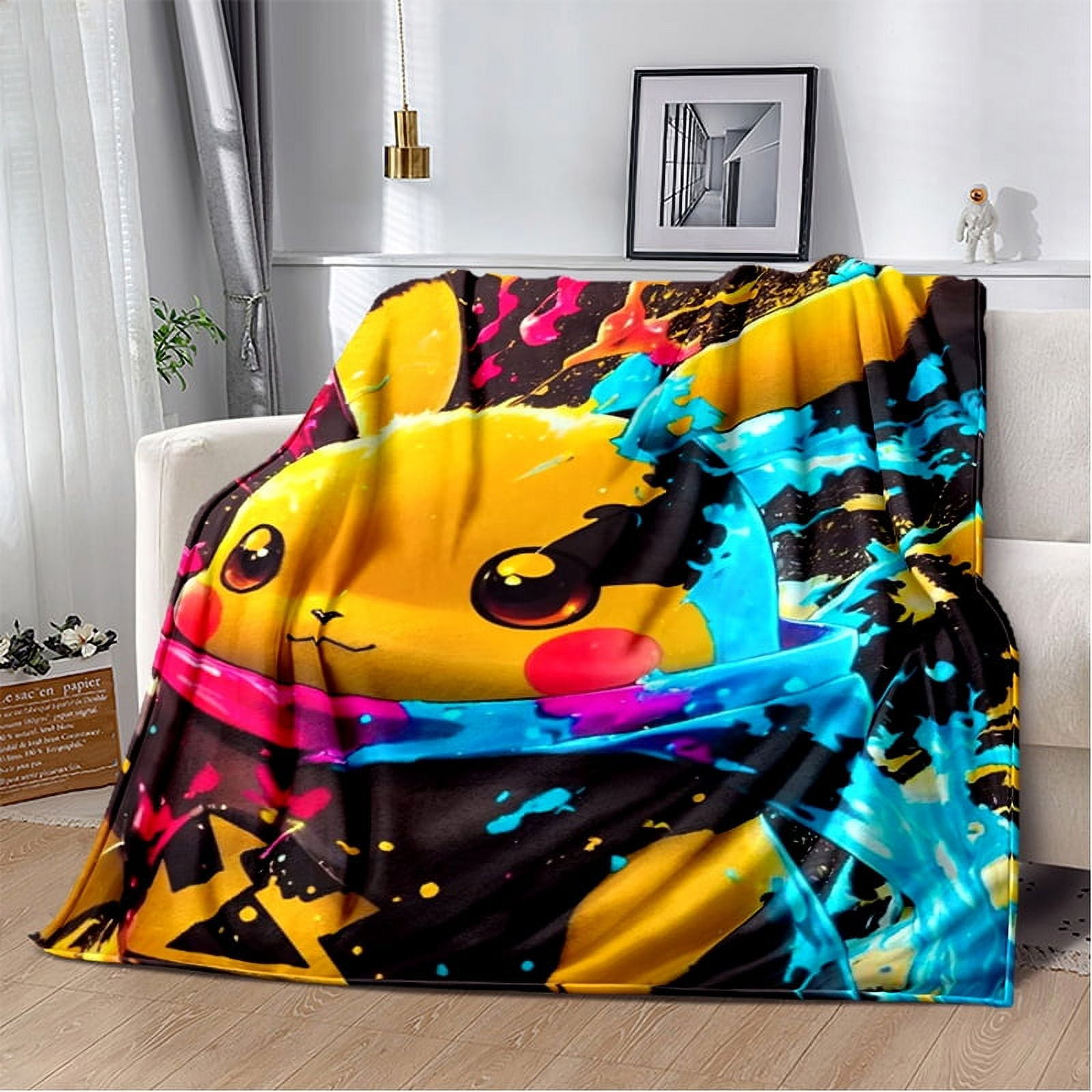Cartoon Pikachu Pokemon Monster HD Soft Plush Blanket,Flannel Blanket ...