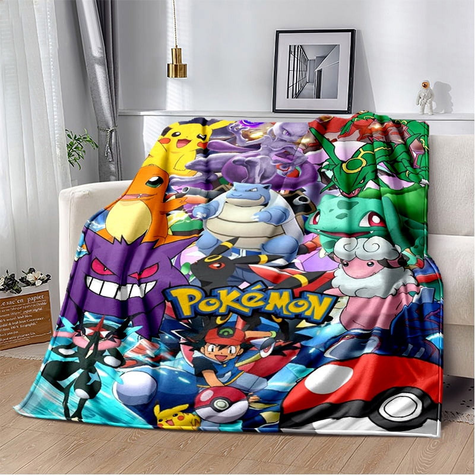 Cartoon Pikachu Pokemon Monster HD Soft Plush Blanket,Flannel Blanket ...