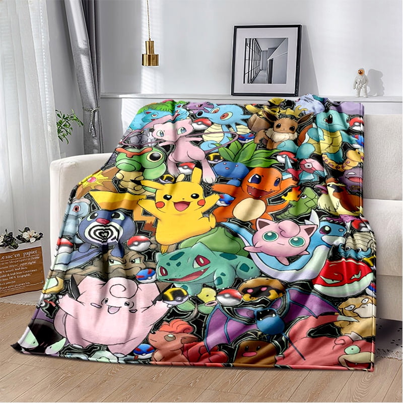 Cartoon Pikachu Pokemon Monster HD Soft Plush Blanket,Flannel Blanket ...