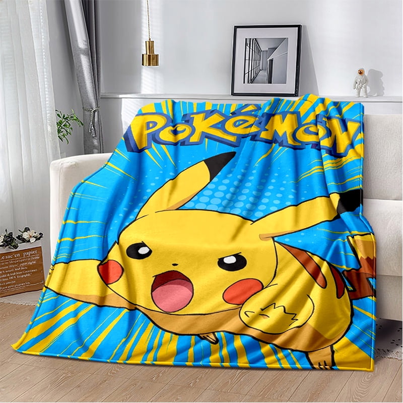 Cartoon Pikachu Pokemon Monster HD Soft Plush Blanket,Flannel Blanket ...