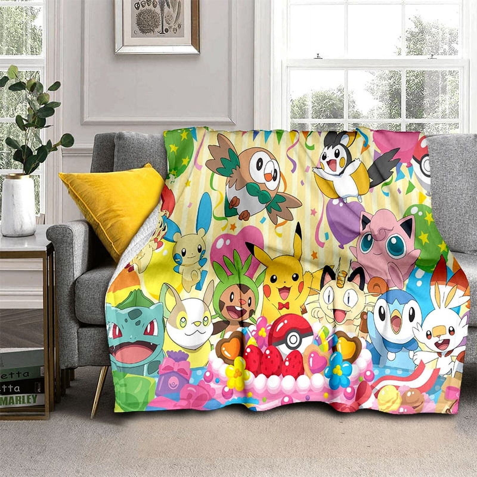 Cartoon Pikachu Pokemon Monster HD Soft Plush Blanket,Flannel Blanket ...