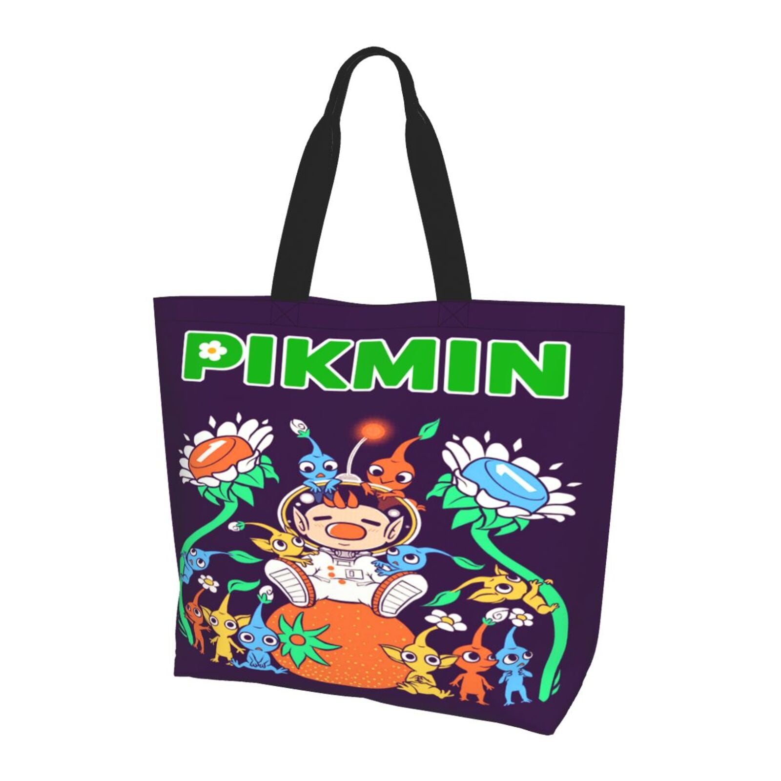 Cartoon Pikmin Totes Bag Shopping Shoulder Bags for Women Foldable ...