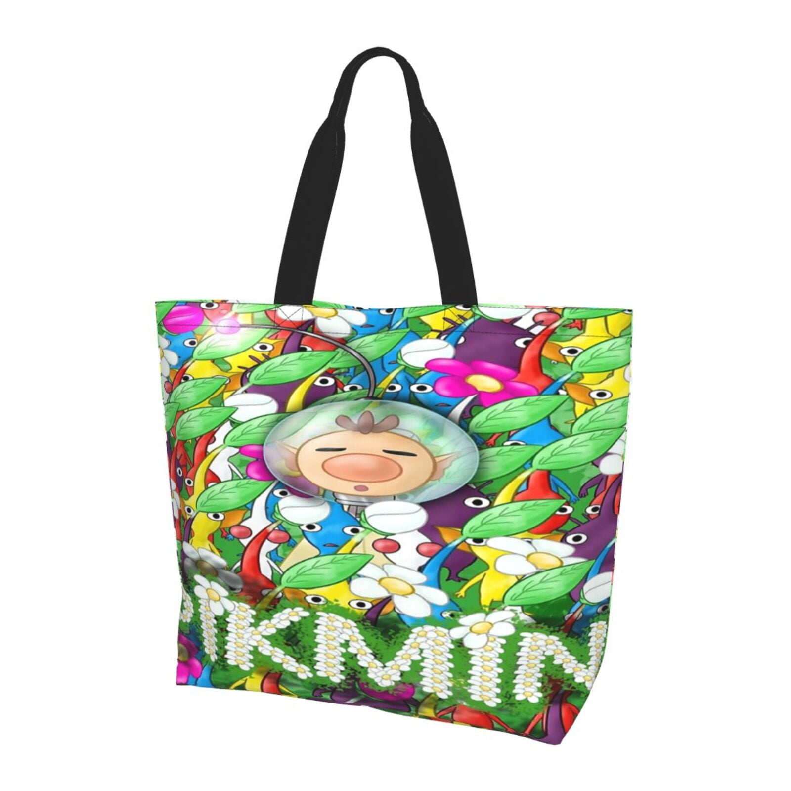 Cartoon Pikmin Totes Bag Shopping Shoulder Bags for Women Foldable ...