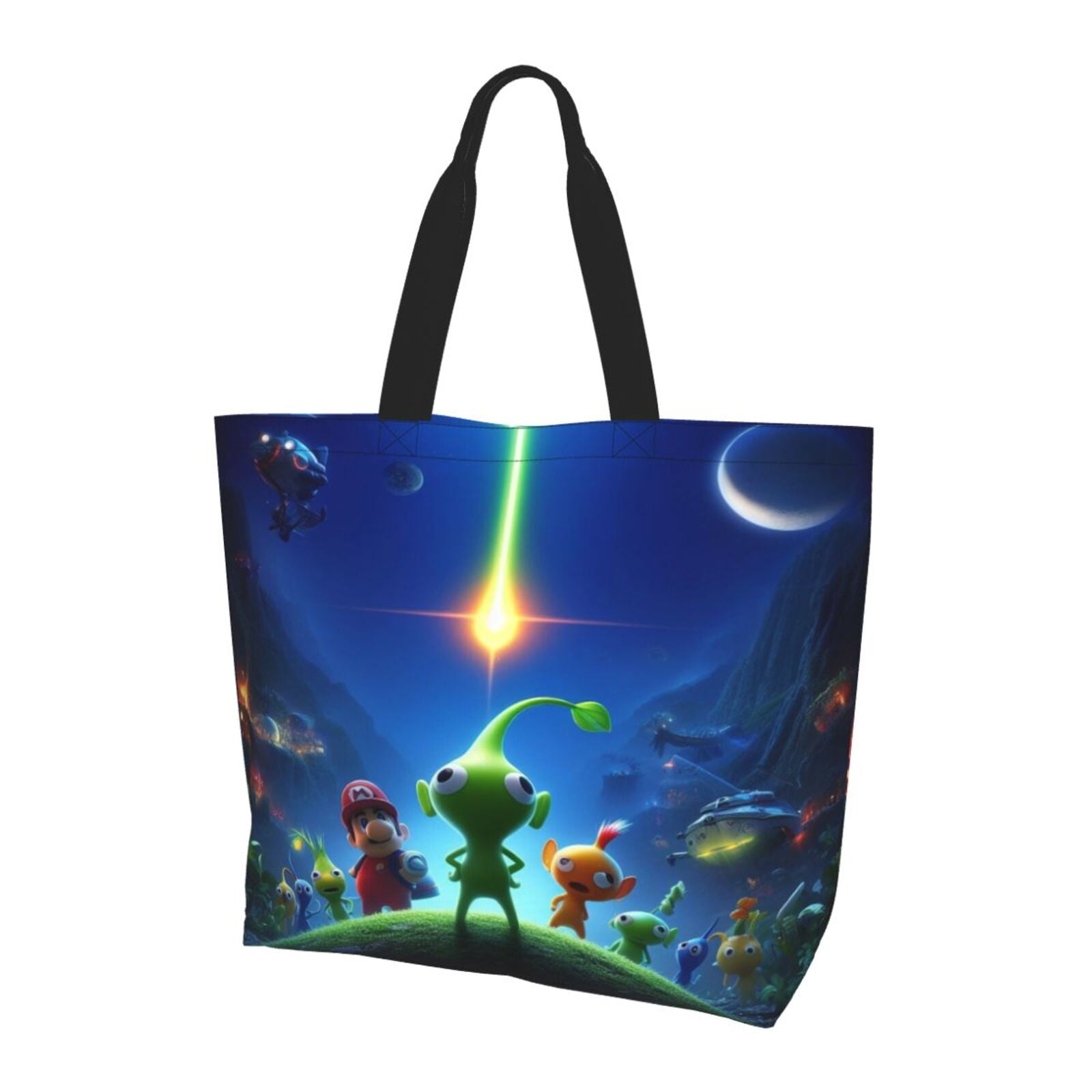 Cartoon Pikmin Totes Bag Shopping Shoulder Bags for Women Foldable ...