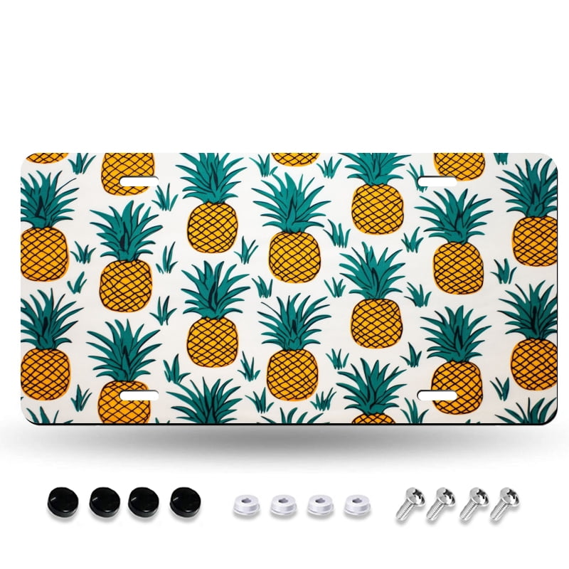 Cartoon Pineapple Fruit License Plate Frame, Decorative Novelty License ...