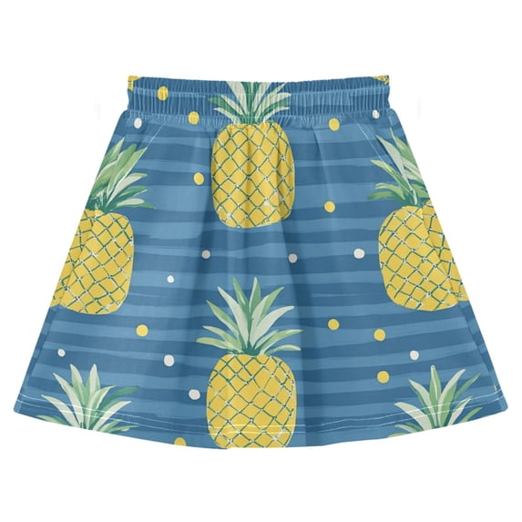Cartoon Pineapple Polka Dots Stripes Girls' Skirts A-Line Skirts with ...