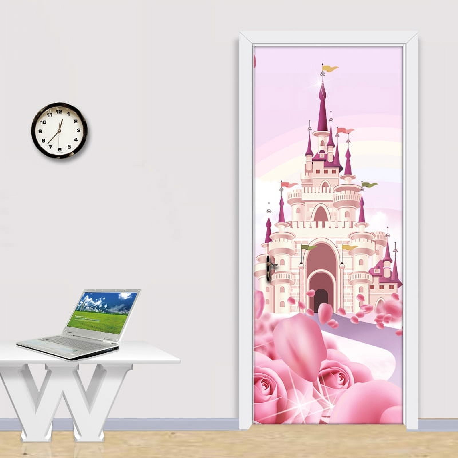Cartoon Pink Castle 3D Photo Wallpaper For Kids Room Princess Bedroom ...