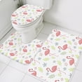 Cartoon Pink Flamingo Bathroom Rugs Set Animal Boho Tropical Floral ...