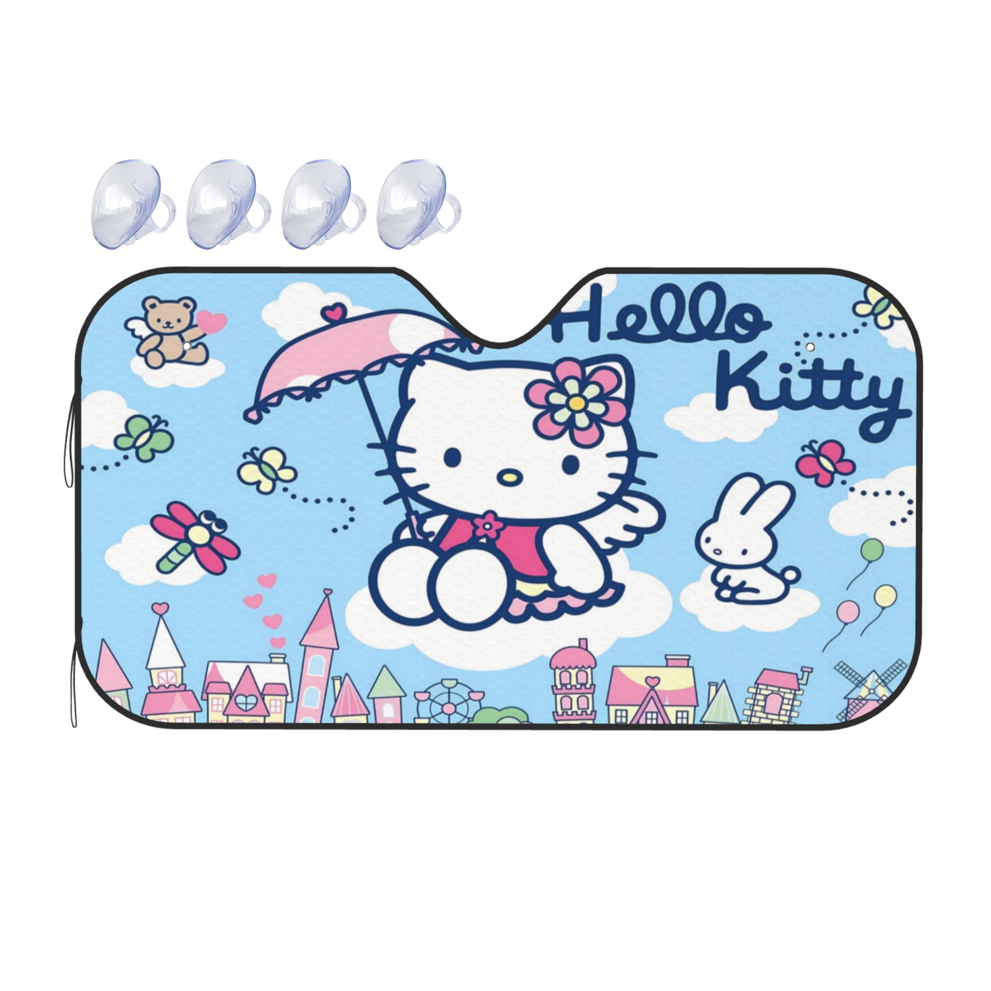Cartoon Pink Hello Kitty(71) Car Windshield Sunshade UV Protector ...