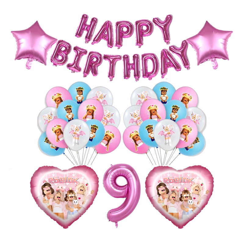 Cartoon Pink Roblox Birthday Party Decorations Napkins balloons Plate ...