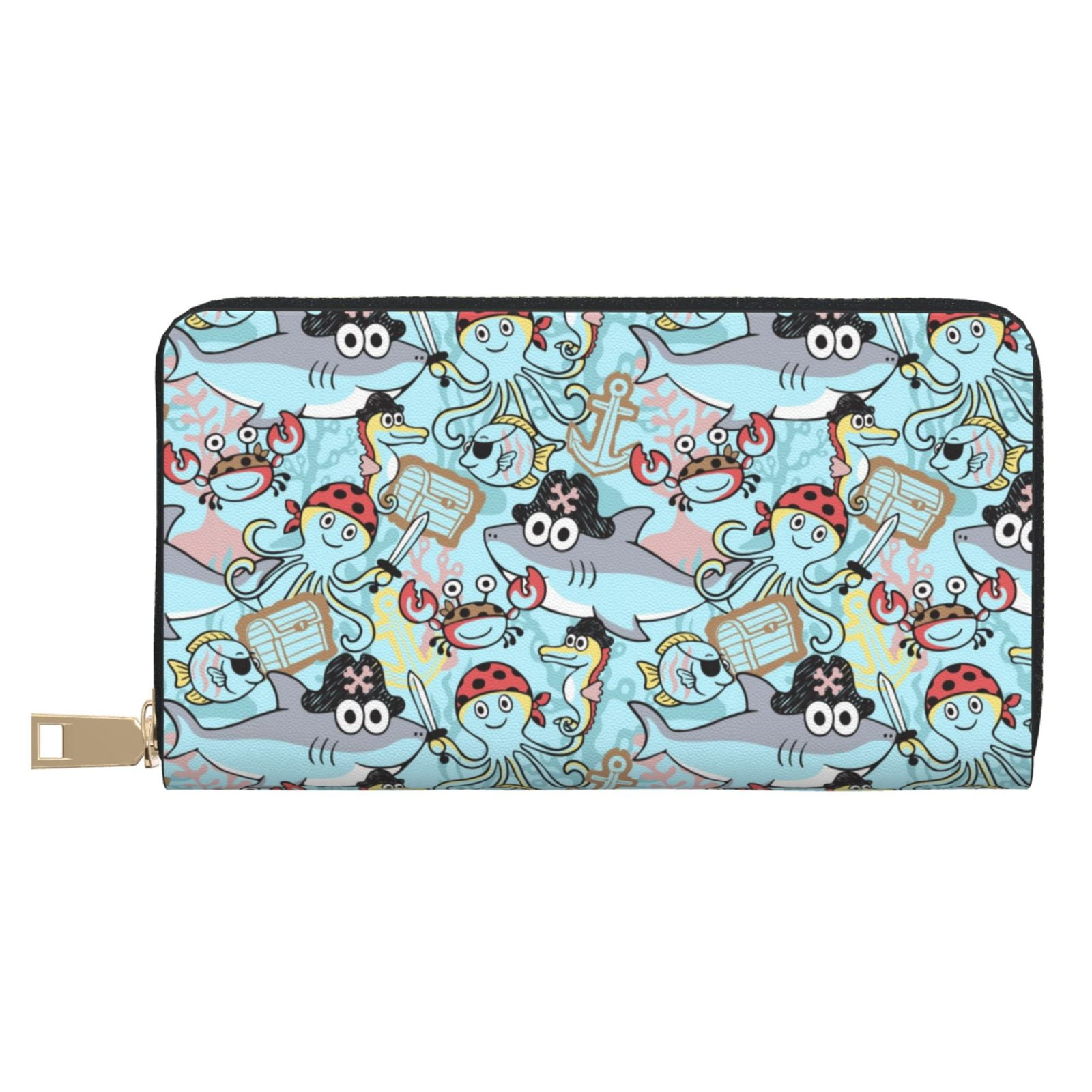 Cartoon Pirate Wallet Women, Leather Bifold Multi Card Wallet, Women's ...