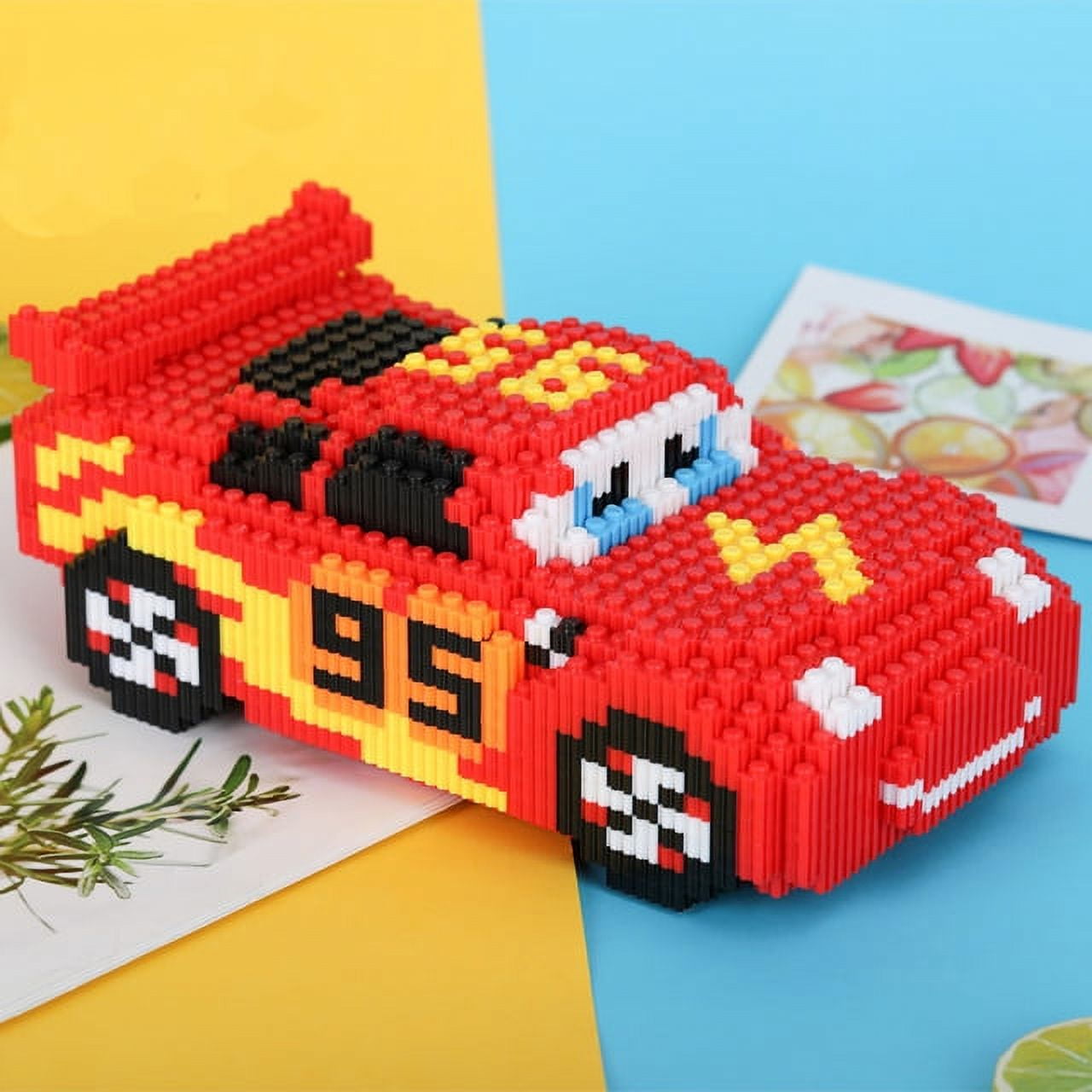 Cartoon Pixar Cars 3 Diamond Building Blocks Lightning Mcqueen Cute Diy ...