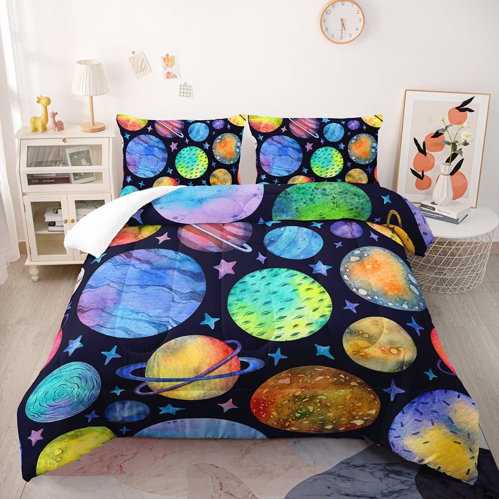 Cartoon Planet Fat Quilt Summer Quilt Feather Silk Cotton Quilt Digital ...
