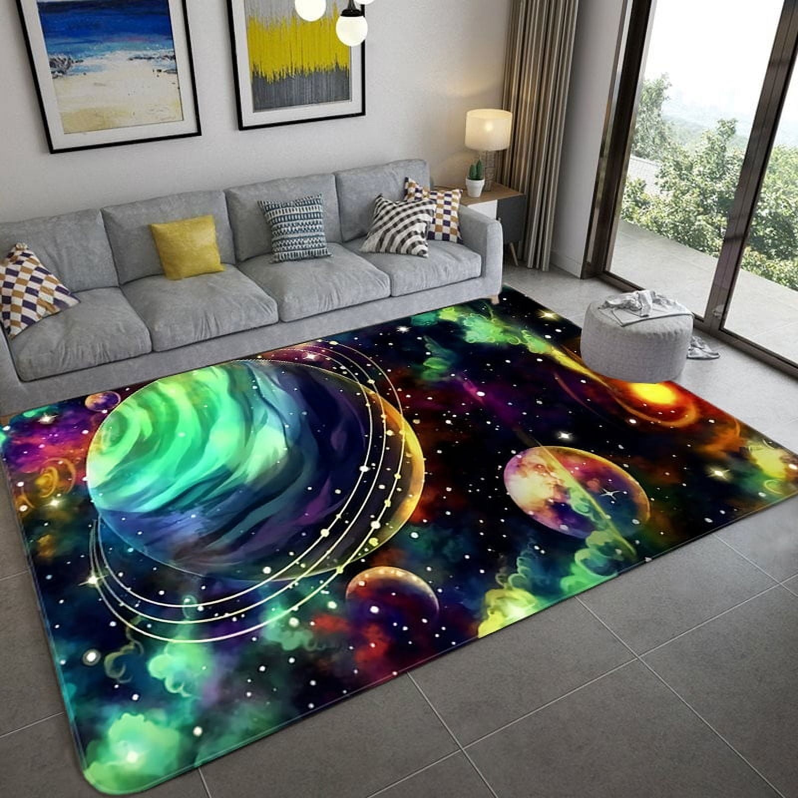 Cartoon Planet solar system science fiction carpet children's bedroom ...