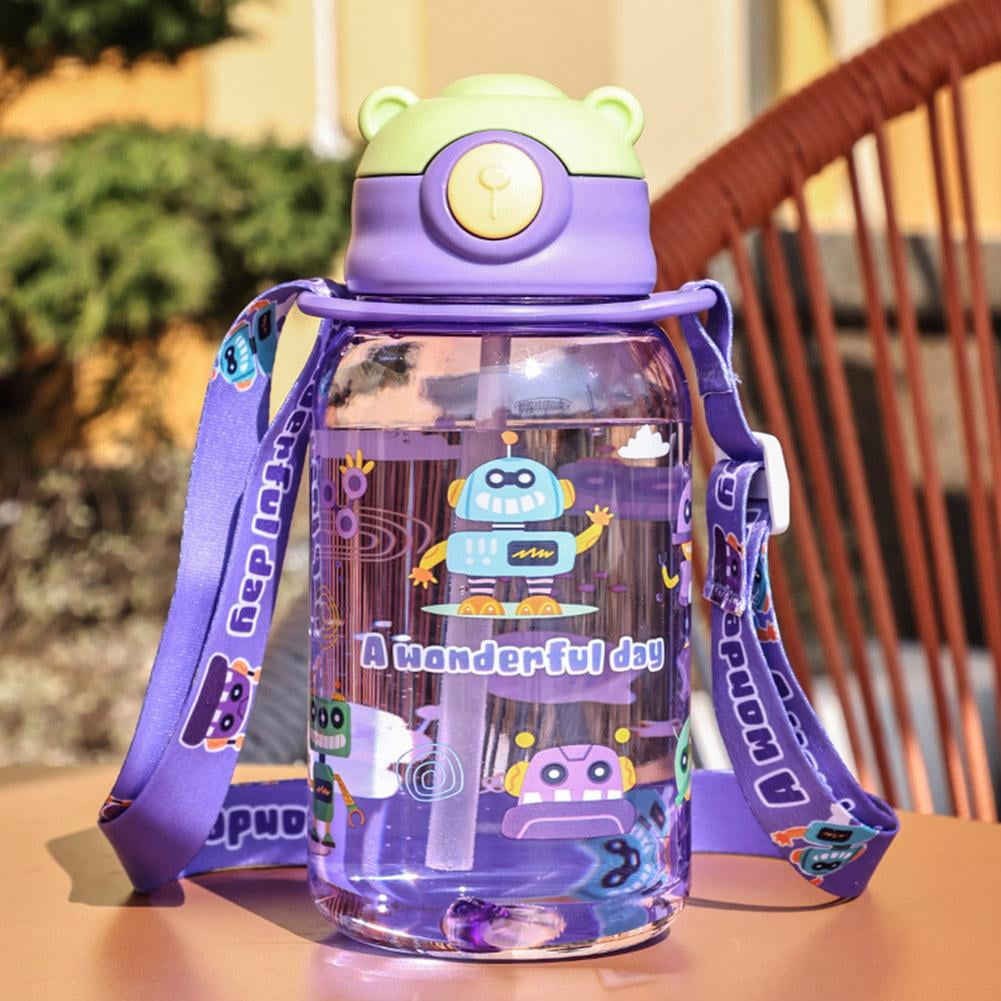 Cartoon Plastic Mug, 650ml Portable Travel Cup, PC+PP+Silicone Material ...