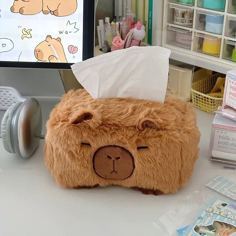 Cartoon Plush Capybara Tissue Box Creative Design Cute Capybara Tissue ...