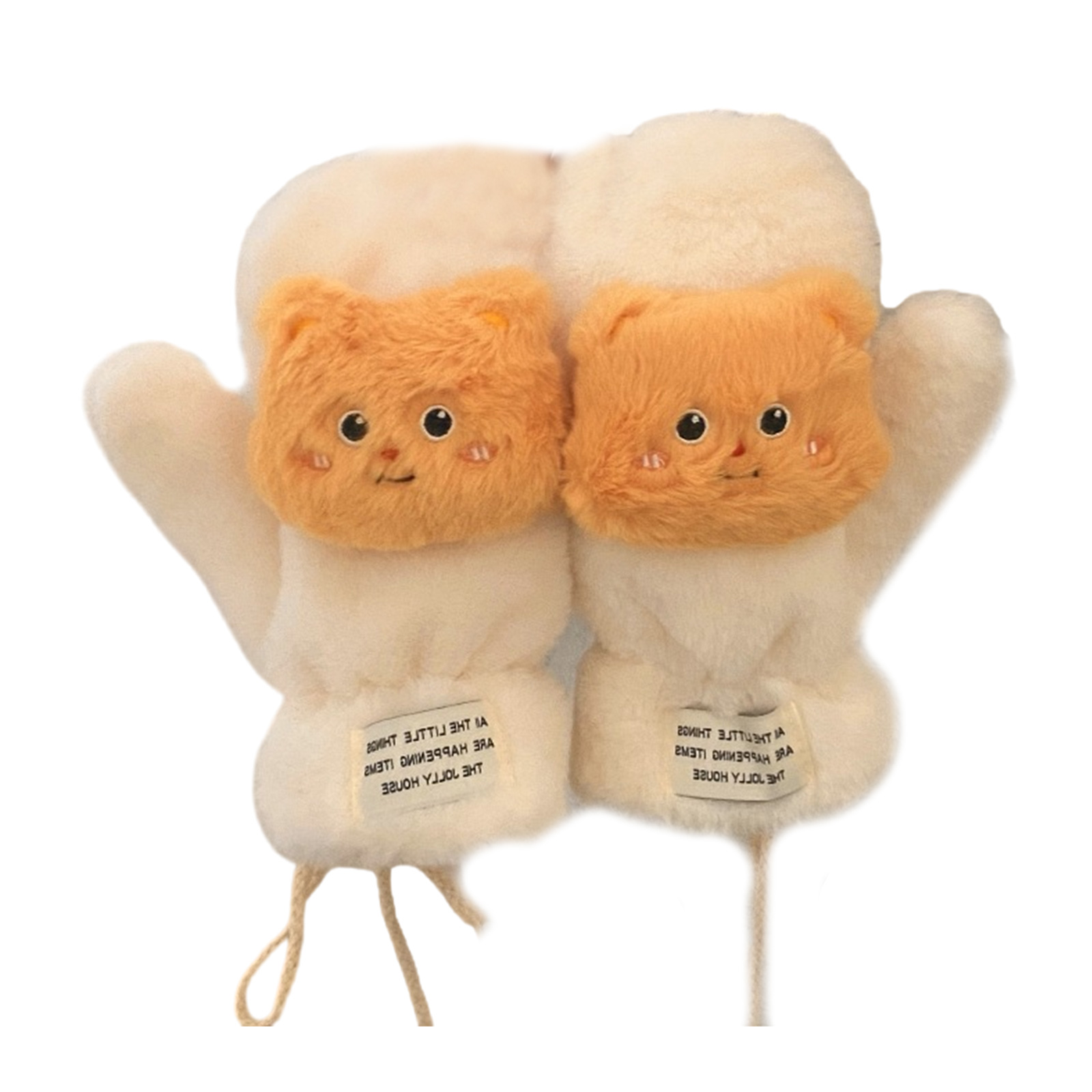 Cartoon Plush Mittens for Adult Kids Winter Warm Gloves Furry Thick ...