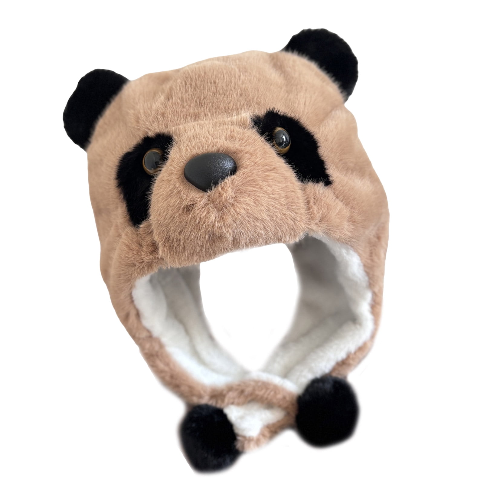 Cartoon Plush Panda Caps Thicken Ear Muff Hat for Skiing Hiking Women ...