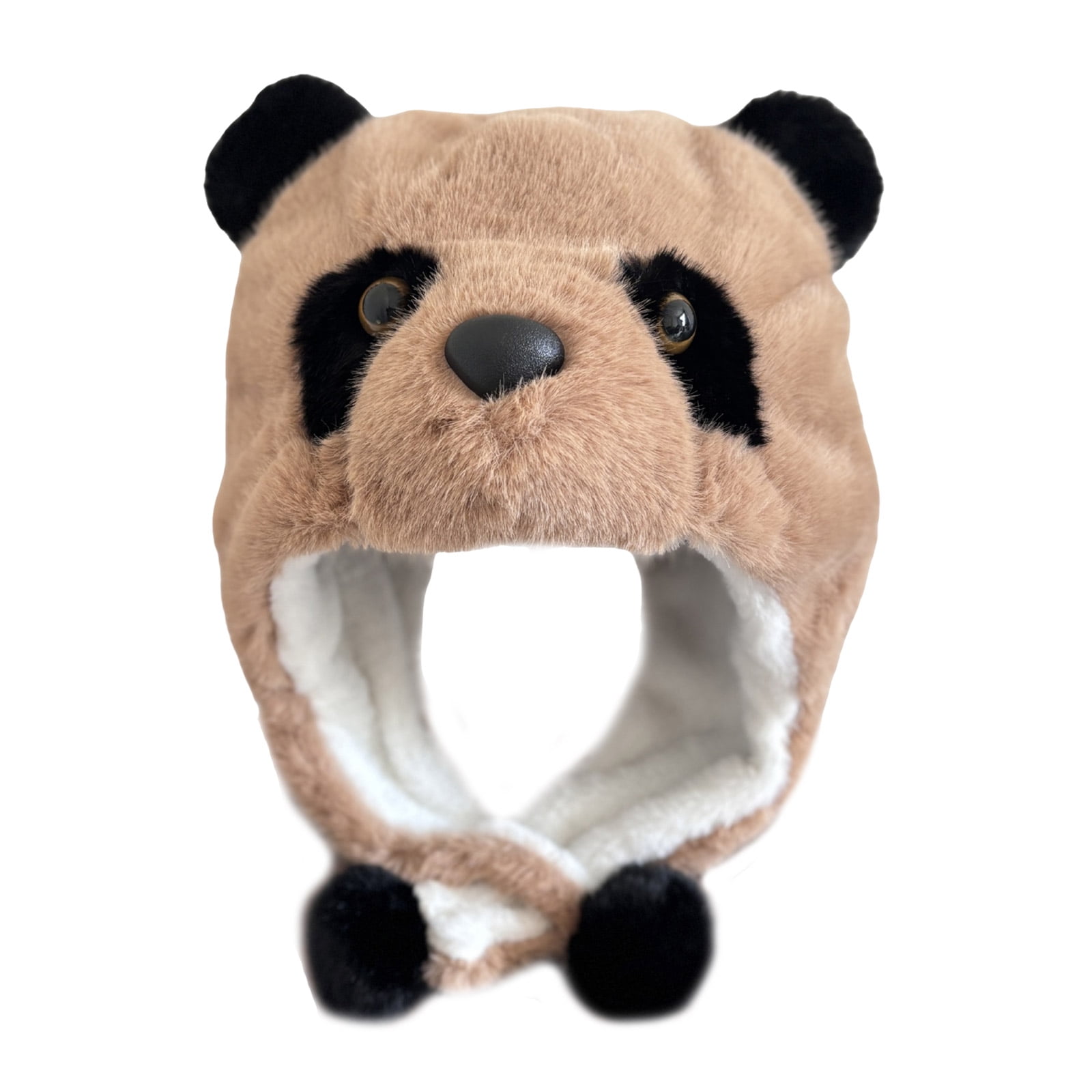 Cartoon Plush Panda Hat for Adult Child Ear Muffs Hat Warm Trapper Hat ...