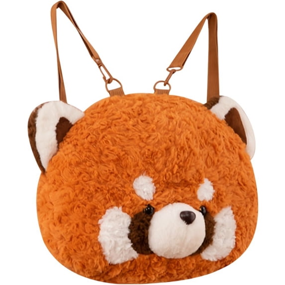 Cartoon Plush Raccoon Backpack Cute Red Panda Shoulder Bag Soft Plush ...