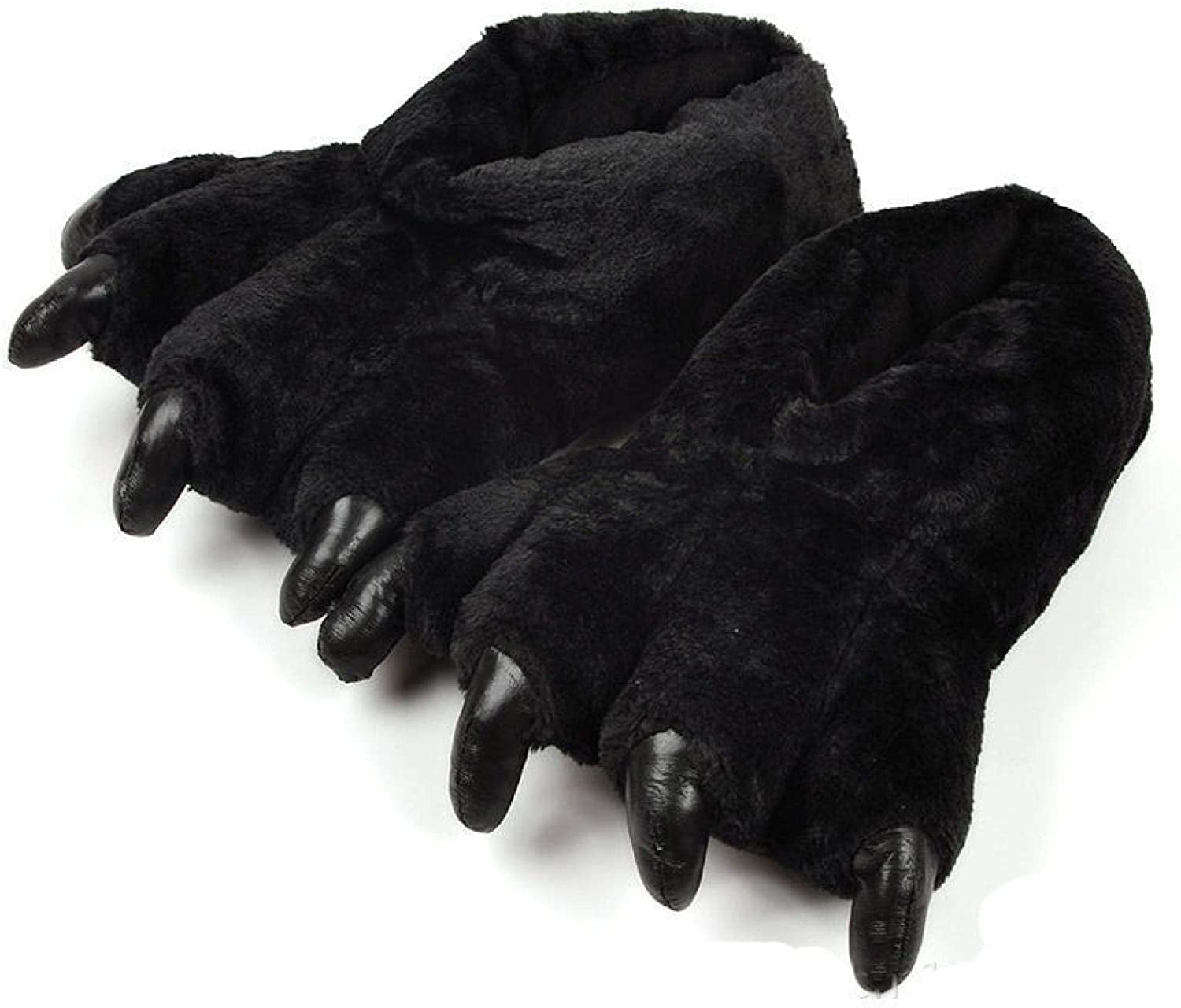 Cartoon Plush Slippers, Funny Bear Paw Slippers For Men Couple Bedroom ...