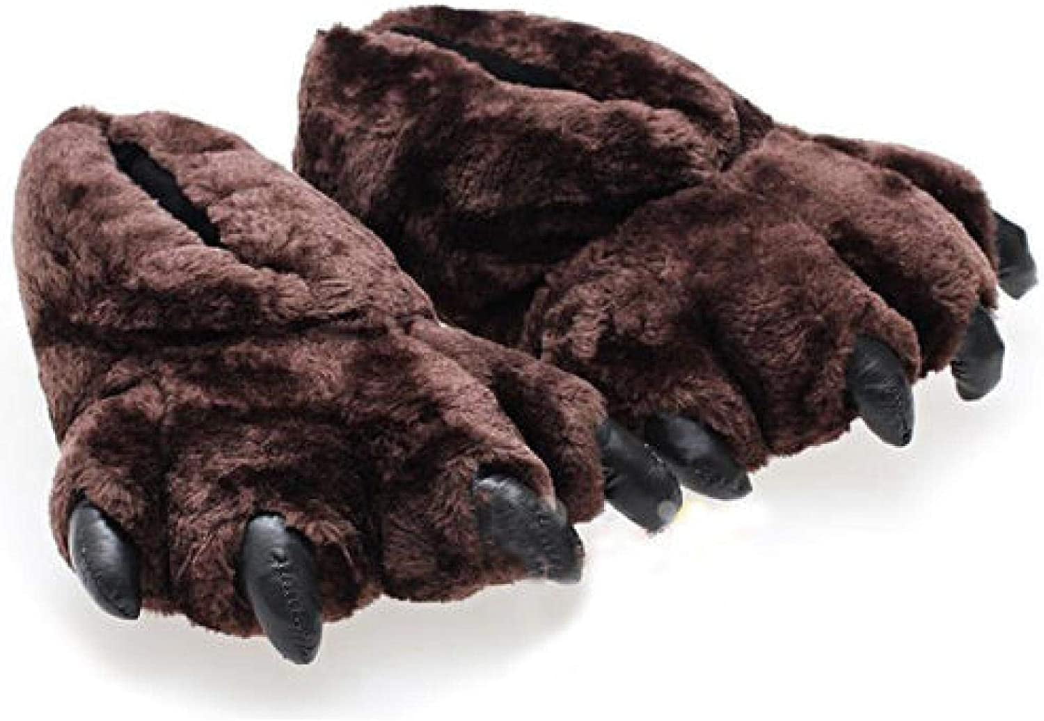 Cartoon Plush Slippers, Funny Bear Paw Slippers For Men Couple Bedroom ...