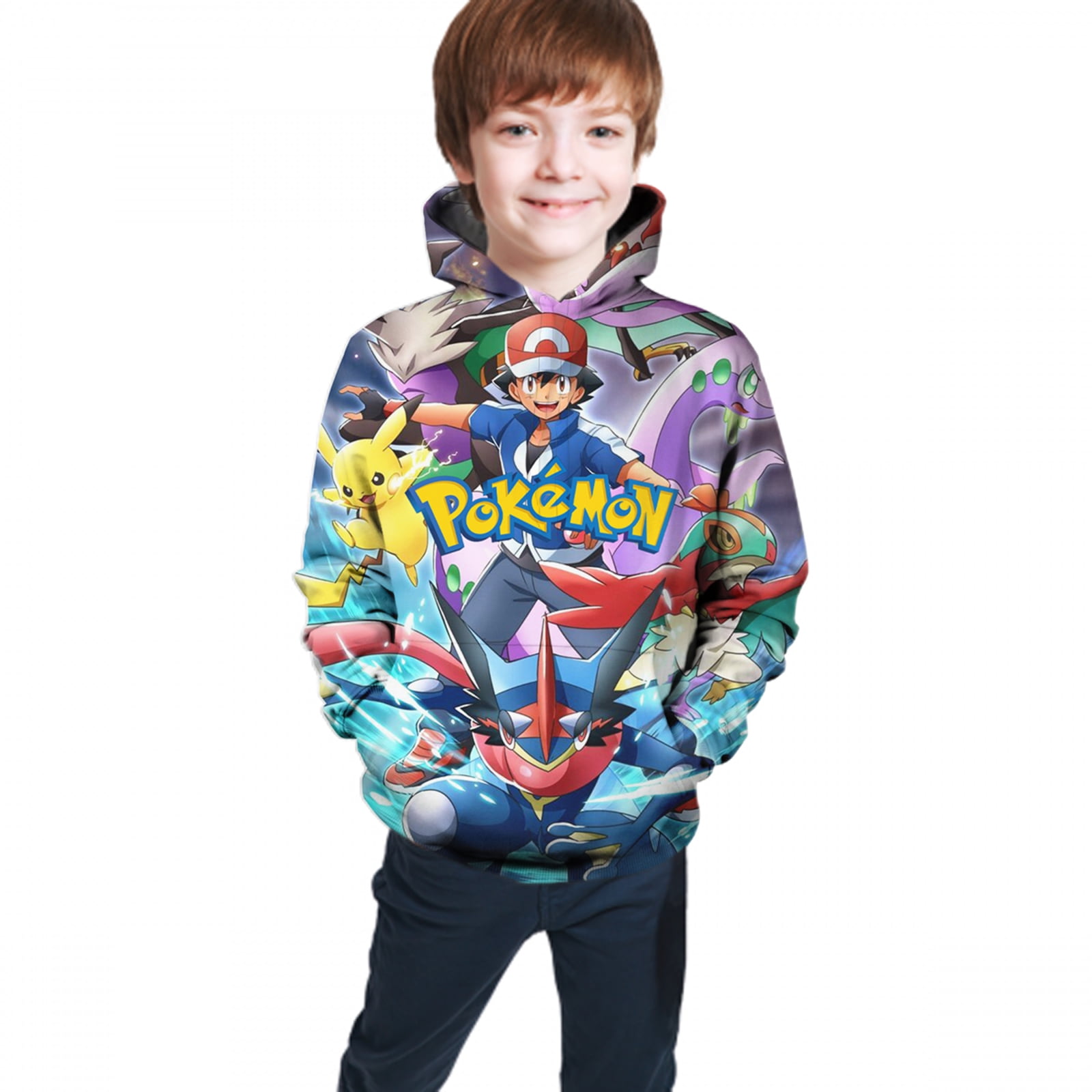 Cartoon Po-ké-mon Hoodie, 3D Print Hooded Sweatshirt, Anime Fashion ...
