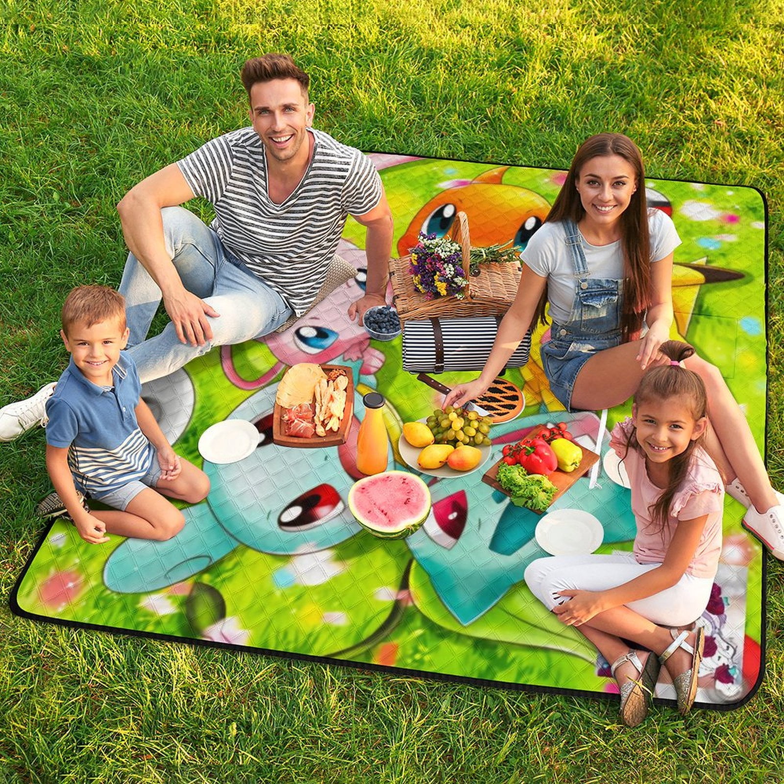 Cartoon Pokémon Charmander Squirtle Bulbasaur Extra Large Picnic ...