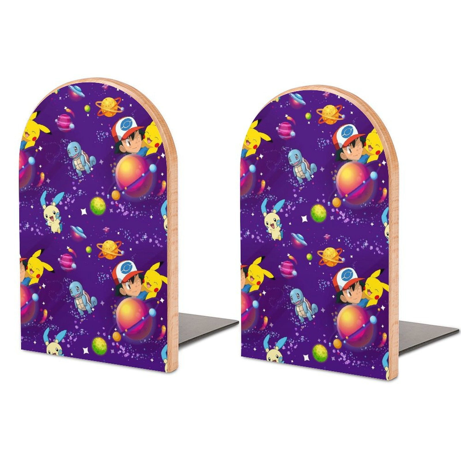 Cartoon Pokémon-Pikachu Book Ends,Wood Bookend,Bookend for Shelves,Home ...