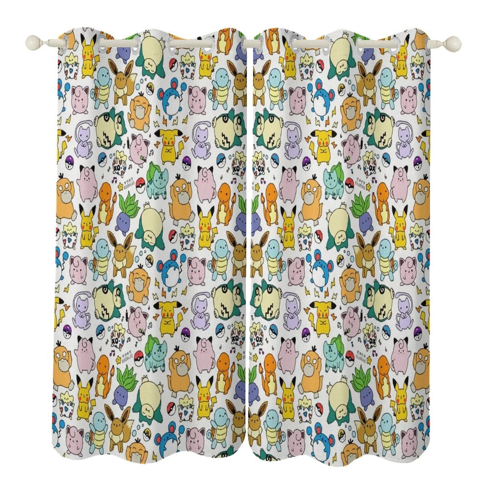 Cartoon Pokémon-Pikachu Curtains 72 Inch,Blackout Curtains,Cartoon ...