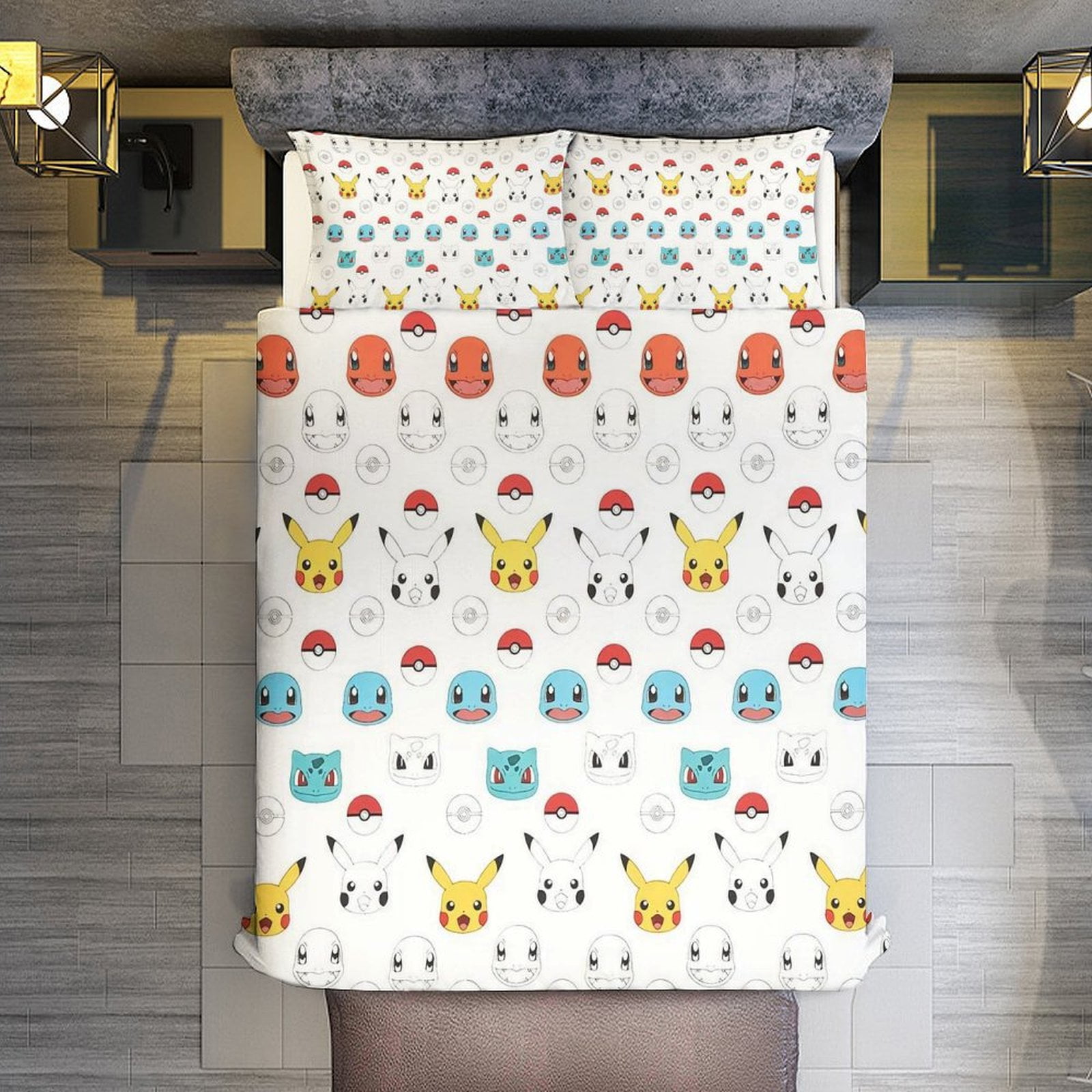 Cartoon Pokémon-Pikachu Duvet Cover,Bedding Set 3pcs for Kids Boys ...