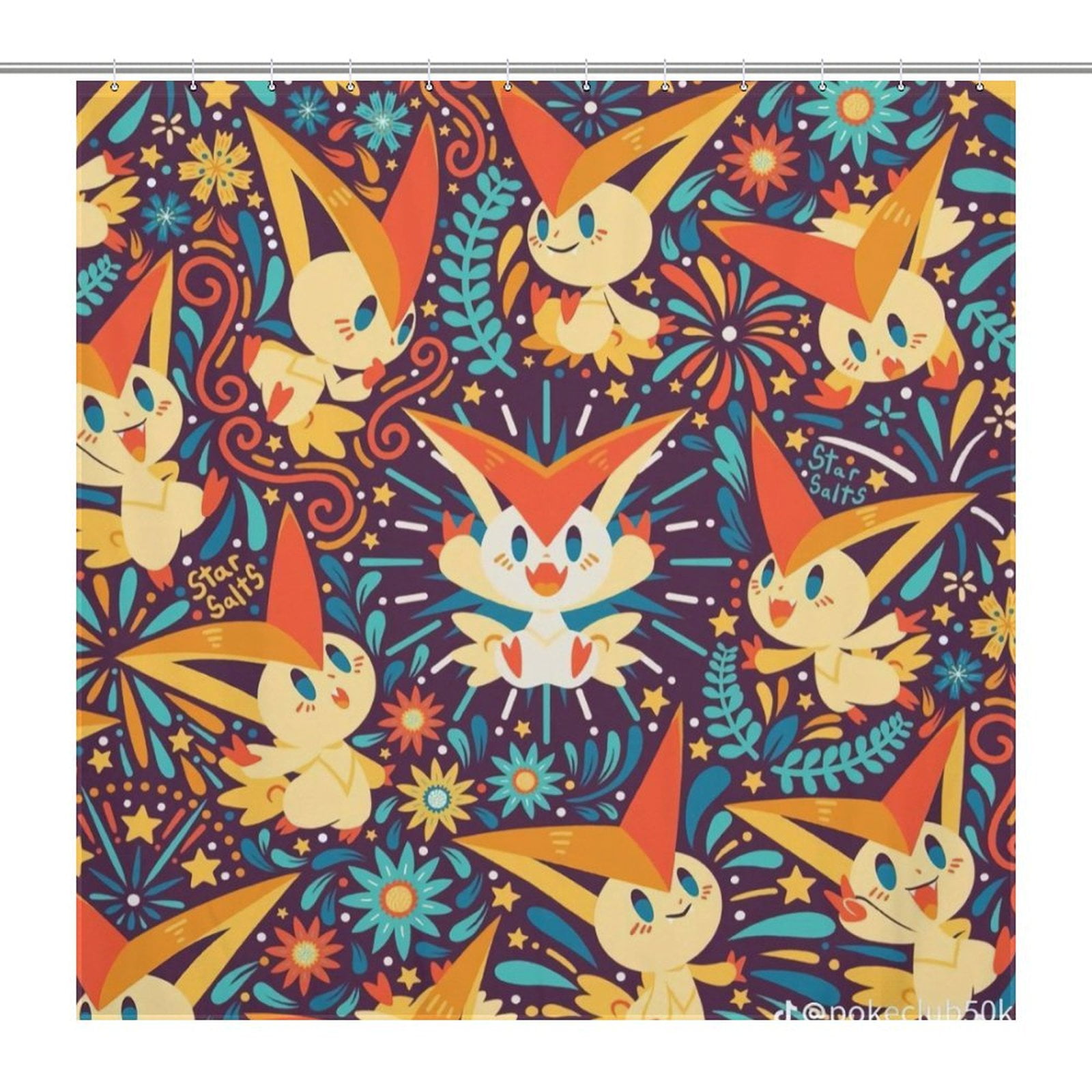 Cartoon Pokémon Pikachu Eevee Shower Curtain,Shower Curtain Liner ...